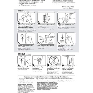 Command Outdoor Metal Hook, 1 Hook, 2 Strips, Water-Resistant Strips (FC13-BN-AWES)