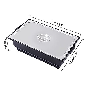 500W Electric Buffet Warmer Server Chafing Dish Buffet Tray Food Warmer Set 3 Compartment Buffet Server Chafing Dish Stainless Steel Chafing Server Set Buffet Server Warmer Food Insulation
