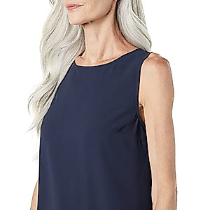 Amazon Essentials Women's Regular-Fit Sleeveless Layering Tank Top Crew Neck, Navy, Large