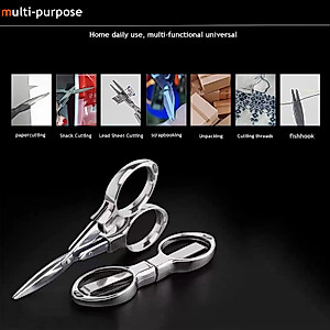 YVAOG Folding Scissors, Safe Portable Travel Mini Scissors, Stainless Steel Retractable Small Scissors for Home Office, Safe Portable Travel Scissors, 2 Piece Set