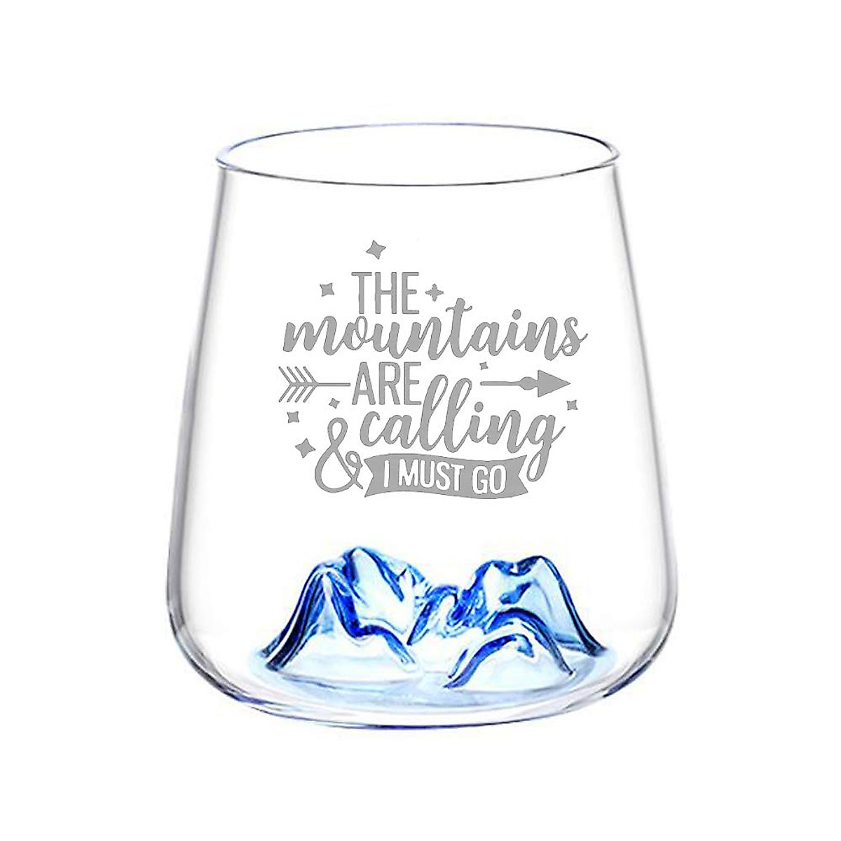 Osci-Fly Valentines Day Gifts for Someone Who loves Hiking, The Mountains Are Calling and I Must Go Wine Whiskey Glasses Tumblers