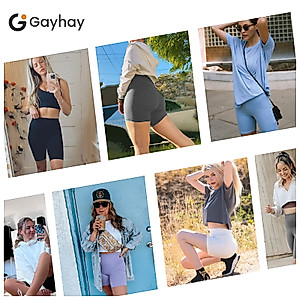 Biker Shorts Women with Pockets - 3"/5"/8" High Waisted Soft Tummy Control Workout Shorts for Yoga Athletic Gym Black