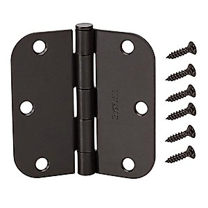 3-1/2 in. Oil-Rubbed Bronze 5/8 in. Radius Door Hinges (12-Pack)