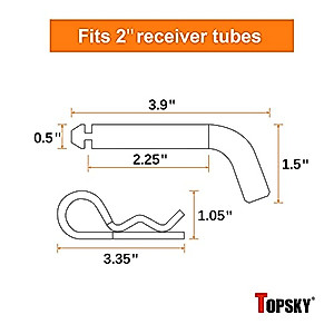 TOPSKY Trailer Hitch Ball Mount with 2-inch Ball & Hitch Pin, Fits 2-inch Receiver, 4 inch Drop
