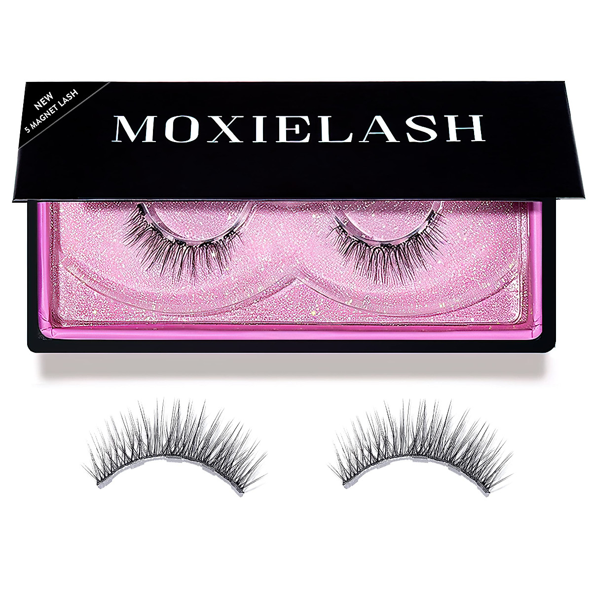 MoxieLash Magnetic Eyelashes - Classy and Money Reusable Magnetic Lashes, No Glue or Alcohol, Full Glam Volume