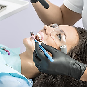 ForPro Disposable Nitrile Exam Gloves, Medical Grade, 4 Mil Extra Protection, Powder-Free, Latex-Free, Non-Sterile, Food Safe, Black, Large, 100-Count