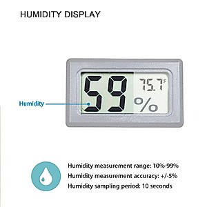 2-Pack Mini Digital Electronic Temperature Humidity Meters Gauge Indoor Thermometer Hygrometer LCD Display Fahrenheit (℉) for Humidors, Greenhouse, Garden, Cellar, Fridge, Closet