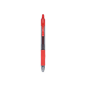 PILOT G2 Premium Refillable & Retractable Rolling Ball Gel Pens, Fine Point, Red Ink, 2 Count (Pack of 1)