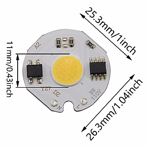 ZCZQC LED Chip 4PCS 110V 3W White High Power COB LED COB Lamp Beads LED Lamp Bulb Chips Light-Emitter Diode Chips