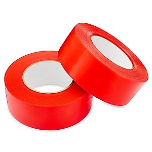 Red Stucco Tape, Case of 24 Rolls, 2 inch x 60 Yards, UV Resistant Polyethylene Tape (PE Tape)