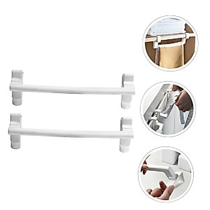 Towel Rack for Cabinet 2pcs no Drill Towel bar Over Door Rack Bathroom Towel Holder Punch Towel Rack Wall Mount Towel Organizer Towel Hanger Hanging abs Cabinet White