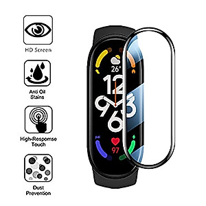 Aemus Compatible for Xiaomi Mi Band 7 Screen Protector (3 Pack) 3D Curved Soft Edge Protective Film NFC Mi Band 8 Protective Film HD anti-scratch