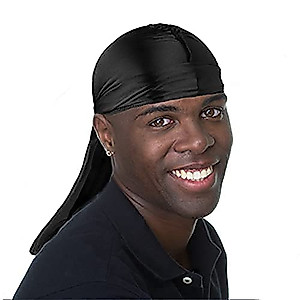 3PCS Silky Durags for Men Wave, Satin Doo Rags for 360, 540, 720 Waves (black)