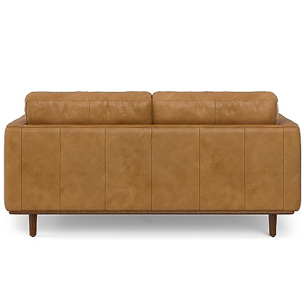 SIMPLIHOME Morrison Mid-Century Modern 72 Inch Wide Sofa in Sienna Genuine Leather, For the Living Room and Family Room