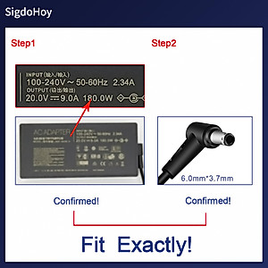 180W Zephyrus Charger ADP-180TB H for ASUS ROG Zephyrus G14 G15, ASUS TUF Gaming F15 F17 A15 A17 Laptop AC Adapter Power Supply Cord 20V 9A