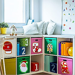 60 Pieces Christmas Mini Cut-Outs Assorted Holiday Cut-Outs 12 Designs Santa Claus Stocking Xmas Tree Snowflake Bells Classroom Winter Decoration for Kids Bulletin Border School Office Party Favor