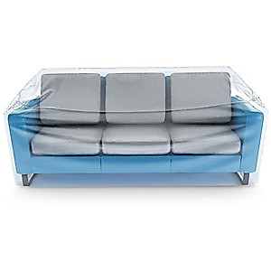 STARTWO Plastic Couch Cover - Dustproof Moving Bag for Sofa, Loveseat, Recliners, Plastic Furniture Cover Thick Clear Couch Cover for Moving and Long Term Storage, 92W x 42D x 42H Inches