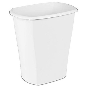 Sterilite 10538006 10 Gallon Ultra Plastic Wastebasket Trash Can for Home Bedrooms, Kitchens, or Office Spaces, White (12 Pack)