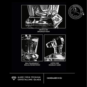 Krosno Whiskey Decanter Carafe with Stopper | 25.4 oz | Caro Collection | Home Restaurants Parties | Gift Idea Wedding Bar Mitzvah | Made in Europe