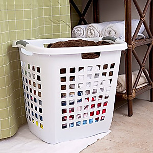 Sterilite 12258004 Ultra Easy Carry Hamper, White Hamper w/ Titanium Inserts, 4-Pack