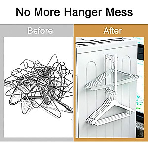 Hanger Organizer,Hanger Storage Rack for Washing Machine,Hanger Stacker for Closet Laundry Room,Clothes Hanger Storage for Adult or Child Clothes Hangers(White)