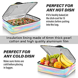 Kcldeci Insulated Thermal Food Carrier Insulated Casserole Carrier for Hot or Cold Food,Sky with Stars and Bokeh Insulated Tote Bag for Potluck Cookouts Parties Picnic,Lasagna Lugger
