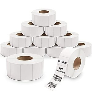 AKOGIRSE 3" x 2" Address FBA UPC Barcode Direct Thermal Labels, 12 Rolls/8400 Labels, Multipurpose Perforated Label, Ultra Strong Adhesive, Compatible with Zebra, Munbyn & Rollo Desktop Printers