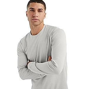 Hanes Size Originals Long Sleeve Cotton T-Shirt, Classic Crewneck Tee for Men, Light Steel, X Large Tall