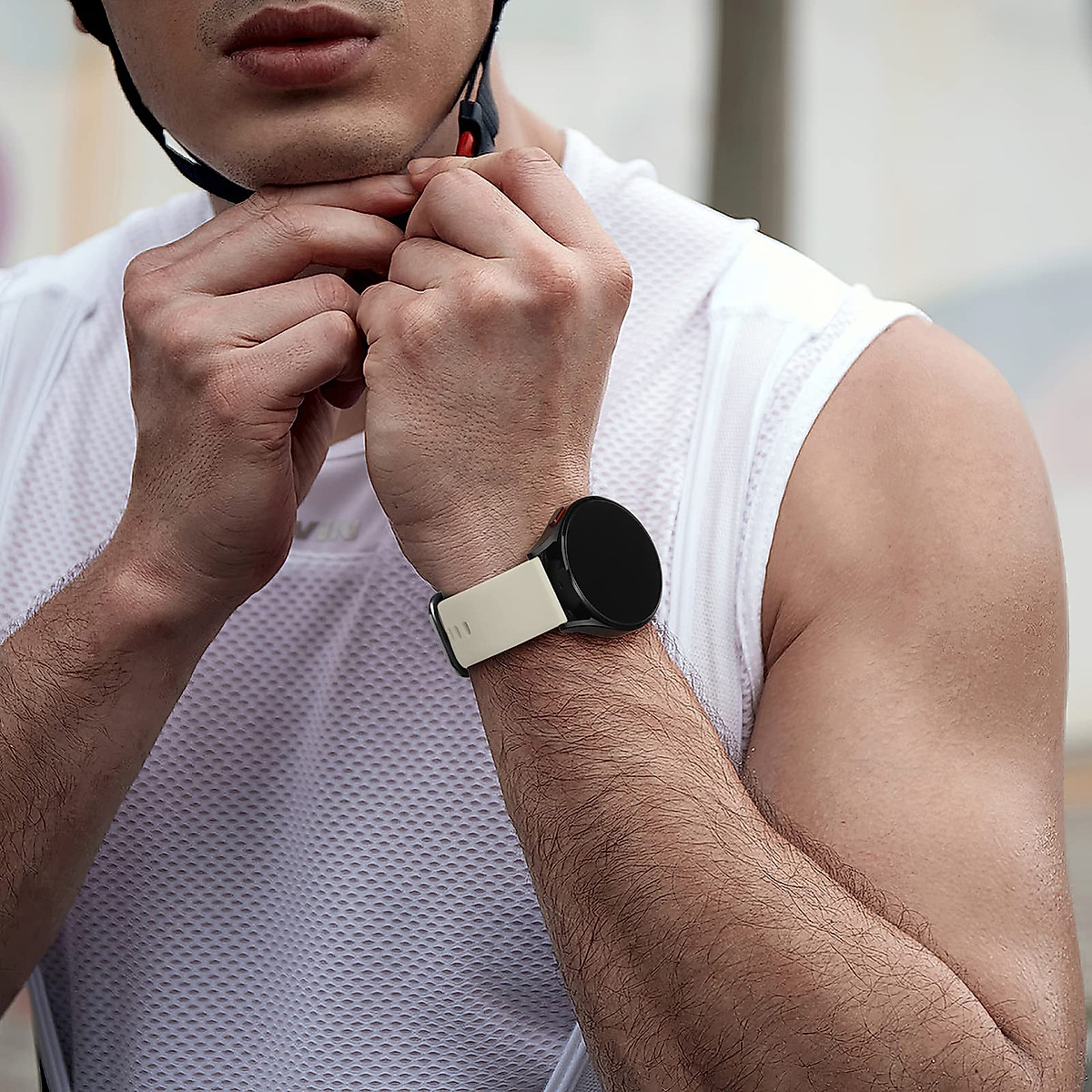 Maledan 8 Pack Bands Compatible with Samsung Galaxy Watch 7 6 5 4 FE Band 40mm 44m, Galaxy Watch 5 Pro Band/Watch 6 4 Classic Band, 20mm Soft Silicone Wristband Replacement Women Men, Large