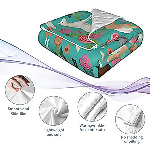 Horses Floral Horse Breeds Baby Double Blanket, Ultra Soft Warm Plush Nursery Receiving Blankets for Toddler Infant Newborns