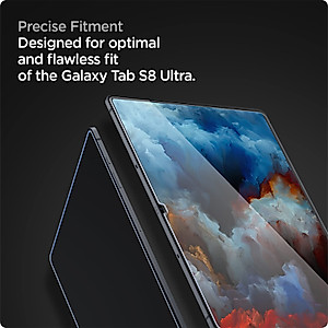 Spigen Tempered Glass Screen Protector [GlasTR EZ FIT] Designed for Galaxy Tab S8 Ultra [9H Hardness/Case-Friendly]
