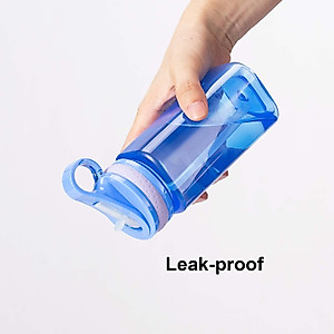 6 Pack Kids Water Bottle with Straw & Hanging Clip, 16 oz Square Personalized Plastic Water Bottle Bulk, Dishwasher Safe & Lightweight for Boys Girls to School Sports Travel Camping, DIY Gift, Blue