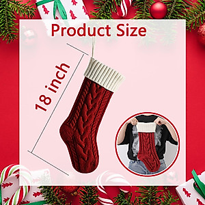 Personalized Christmas Stockings Custom Name Christmas Stockings Large Xmas Stockings with Name 18 inch Knitted Fireplace Hanging Stocking Bulk for Kids, Family Christmas Holiday Party Decor,1pc