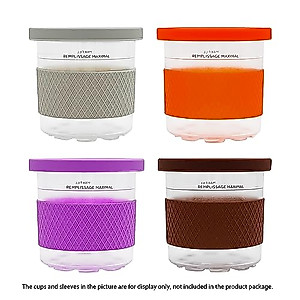 CXQ Replacement Silicone Lids, Compatible with Container of Ninja Creami Ice Cream Maker, Model: NC301, NC300, NC299AMZ Series. (Grey/Orange/Purple/Coffee)