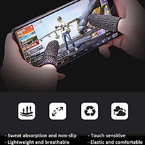 Shlia Mobile Game Finger Sleeve [8 Pack], Touch Screen Finger Sleeve Breathable Anti-Sweat Sensitive Shoot and Aim Keys for Rules of Survival/Knives Out for Android & iOS