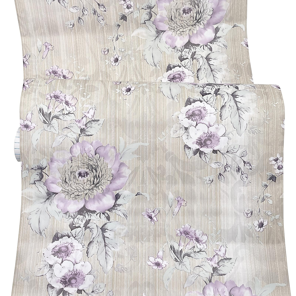 Yifely Vintage Purple Peony Self-Adhesive Kitchen Shelf Drawer Liner Moisture Proof PVC Mat 45x300cm