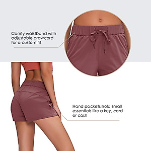 Willit Women's Shorts Hiking Athletic Shorts Yoga Lounge Active Workout Running Shorts Comfy Casual with Pockets Bordeaux M