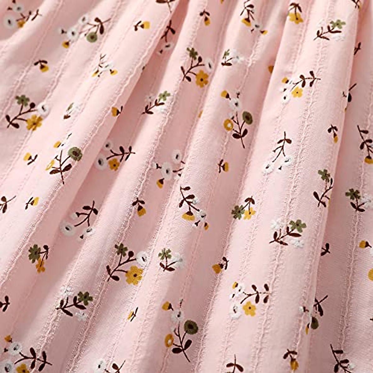 Toddler Girl Dress Fall Winter Clothing Kids Long Sleeve Ruffle Skirt Outfits Floral Dresses (Pink, 2-3T)