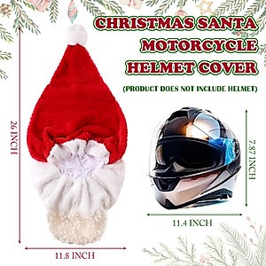 Shinymoon Christmas Santa Motorcycle Helmet Cover Nativity Helmet Cover Santa Claus Xmas Hat Decoration Accessories for Men Riding Bike Motorcycle Helmets, Helmet Not Included(Regular Style)