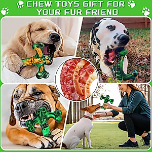SIHRMIU Dog Toys for Aggressive Chewers,Faint Bacon Flavor,Almost Indestructible Dog Bone for Medium/Large Breed,Toughest Nylon Dog Chew Toys, Heavy Duty Long Lasting Fun Dog Gift