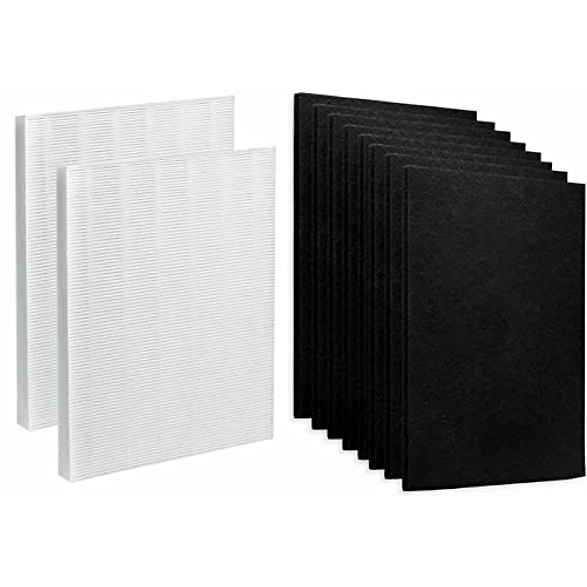 115115 Replacement Filter A, 116130 Replacement Filter H, Compatible with Winix C535,PlasmaWave Air Purifier 5300 6300 5300-2 5500-2 6300-2 P300 Plasma wave Air Purifier - 2 HEPA + 8 Carbon Filters