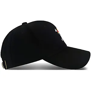Roffatide Anime Luffy Straw Hat Crew Baseball Cap Adjustable Embroidered Cotton Baseball Hat for Men Women Black