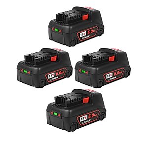 18v Battery 4Pack Replacement for Milwaukee M18 Battery 6.0Ah,High-Capacity Batteries Compaitble with Milwaukee Tools and Charger,2024 Version/New Patented