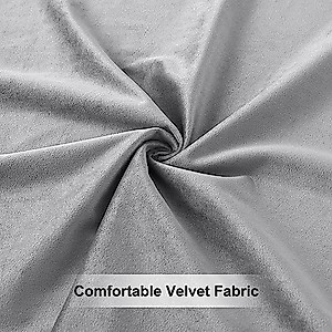 Furniliving Velvet Home Office Chair, Cute Desk Chair Swivel Armchair Upholstered Task Chair with Gold Metal Base, Vanity Chair Adjustable Computer Chair Makeup Chair for Living Room (LightGrey)