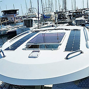 Socentralar Flexible Solar Panel 50W, Monocrystalline 50W Solar Panel Kit with 12V/24V 10A Controller,Extension Cable for Battery,Car,Yacht,Boat,RV