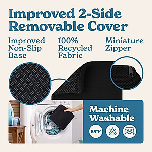 YOGI-ZONE Gel Seat Cushion for Long Sitting – 16.5x16.5x1.6 in. Honeycomb Seat Cushion for Back Pain Relief with Yoga Videos – TPE Cushion with Nonslip Breathable Cover for Office Chair & Car Seat