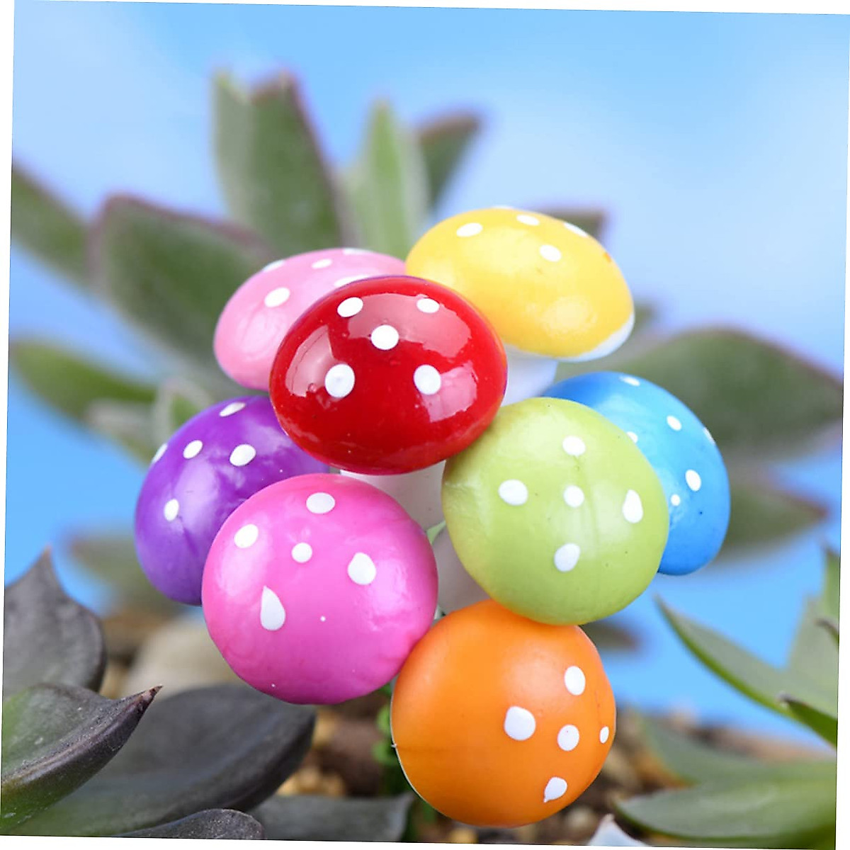 Hoement 20pcs Mini Foam Mushroom Flower Pots Mushroom Miniature Mushroom Mini Mushrooms Picks Bonsai Micro Landscape Fairy Garden Mushroom Mini Mushrooms for Fairy Garden Material Large