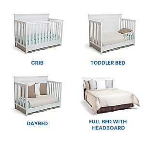 Delta Children Princeton 4-in-1 Convertible Baby Crib, White