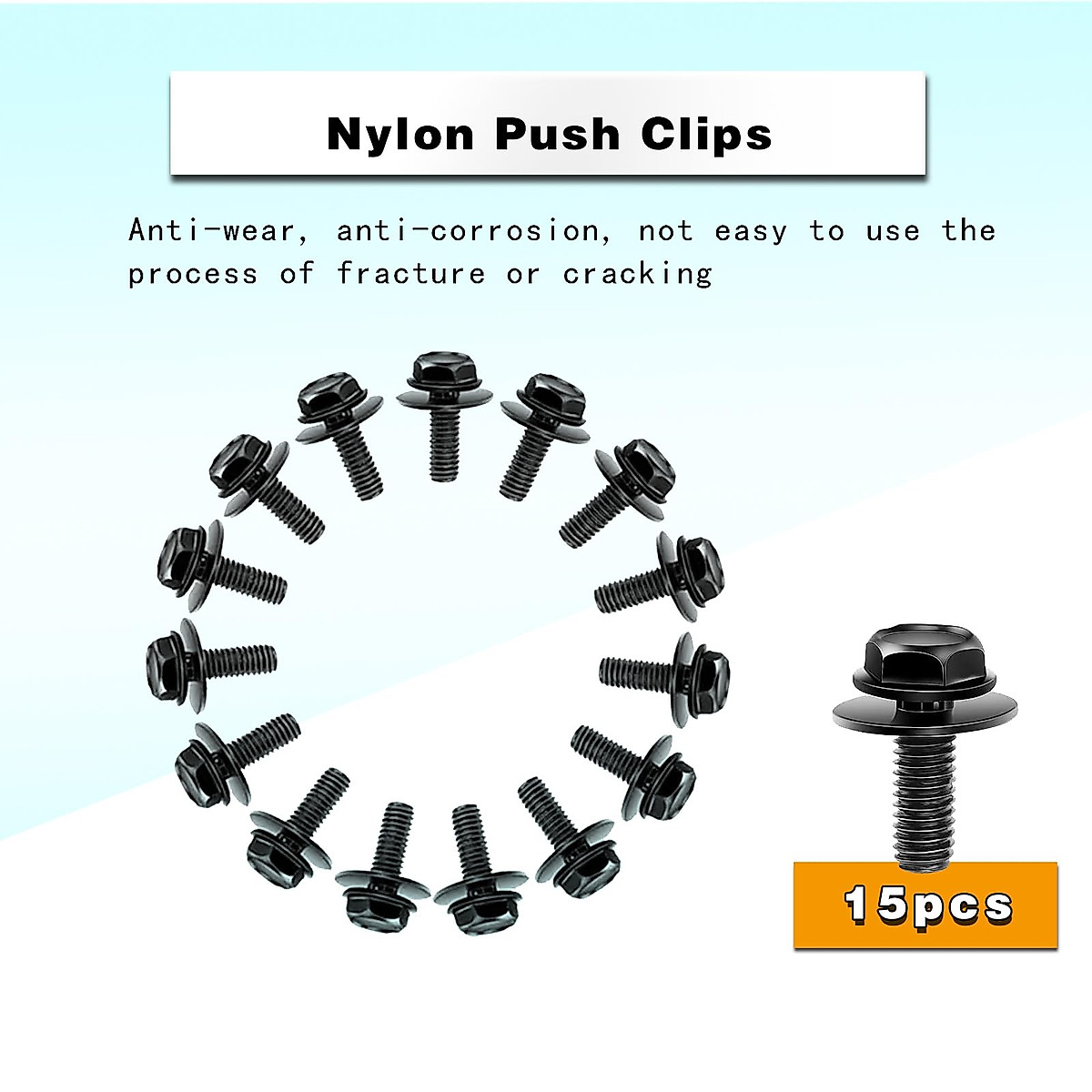 yvshy 35 PCS Car Engine Under Cover Splash Shield Guard Bolts, Bumper Fender Liner Push-Pull Fastening Rivet Clips, Metal U-Clip Retainers Kit, Universal Fastening Accessories for Most Cars (Black)