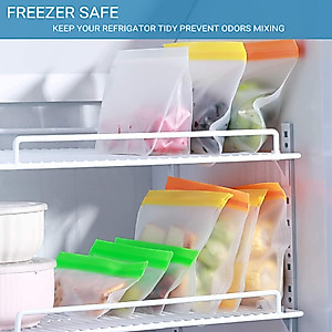 Reusable Food Storage Bags-BPA Free Reusable Ziplock Preservation Bags-4 size Flat Airtight Seal Food Storage Container,Food Preservation Bag for Storing Fruit Veggies Meat Milk Snack Sandwich